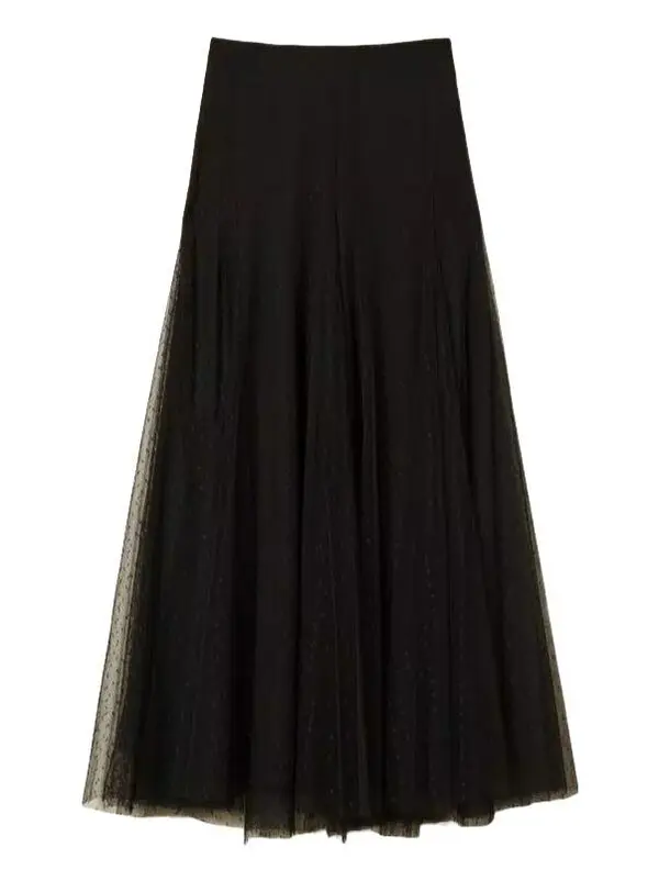 TWINSET Long Plumetis Tulle Skirt - Black