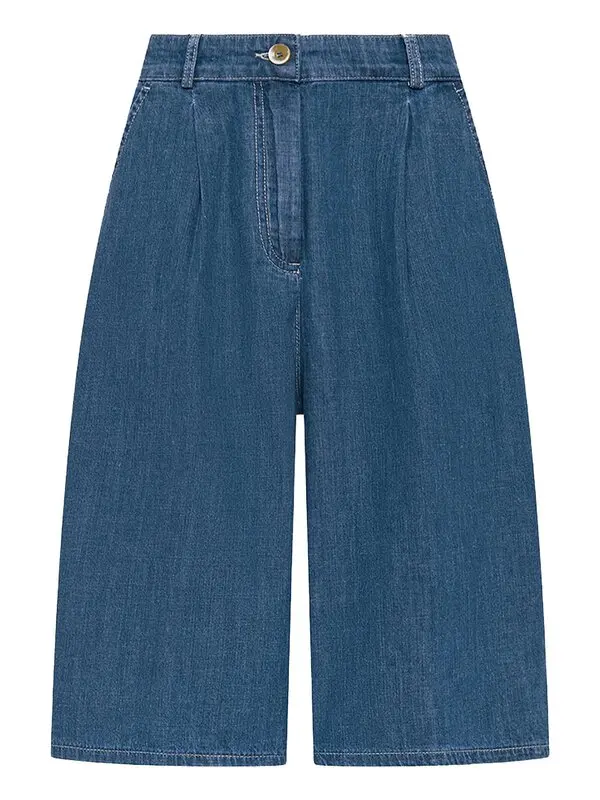 Seventy Belt Loop Button Shorts - Blue