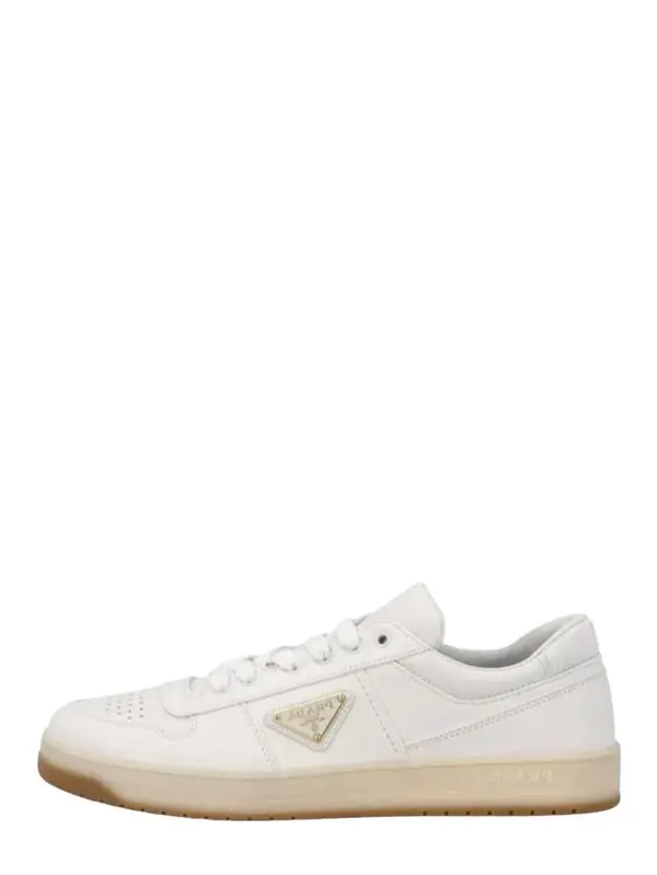 Prada Round Toe Lace Up Casual Sneakers - White