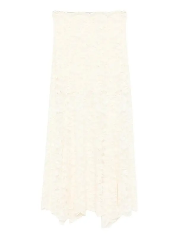 Rabanne Scalloped Lace Maxi Skirt - White