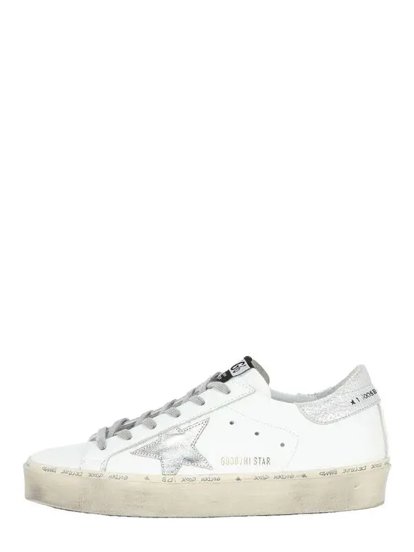 GOLDEN GOOSE Hi Star Sneakers - White/silver