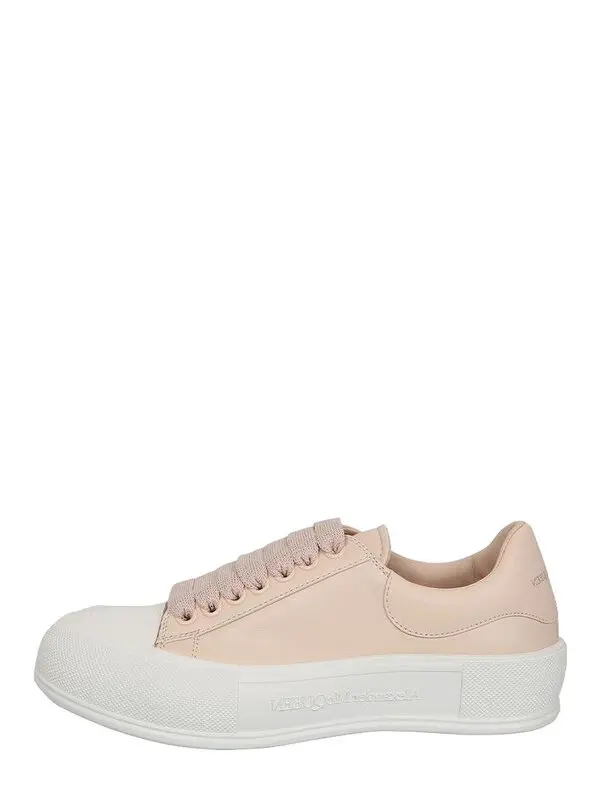 Alexander McQueen Deck Plimsoll Lace-up Sneakers - Peach/white