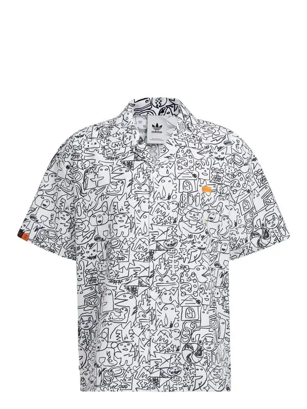 Adidas Originals Ss22 Printing Full Print Casual Short Sleeve Shirt White - Default Color