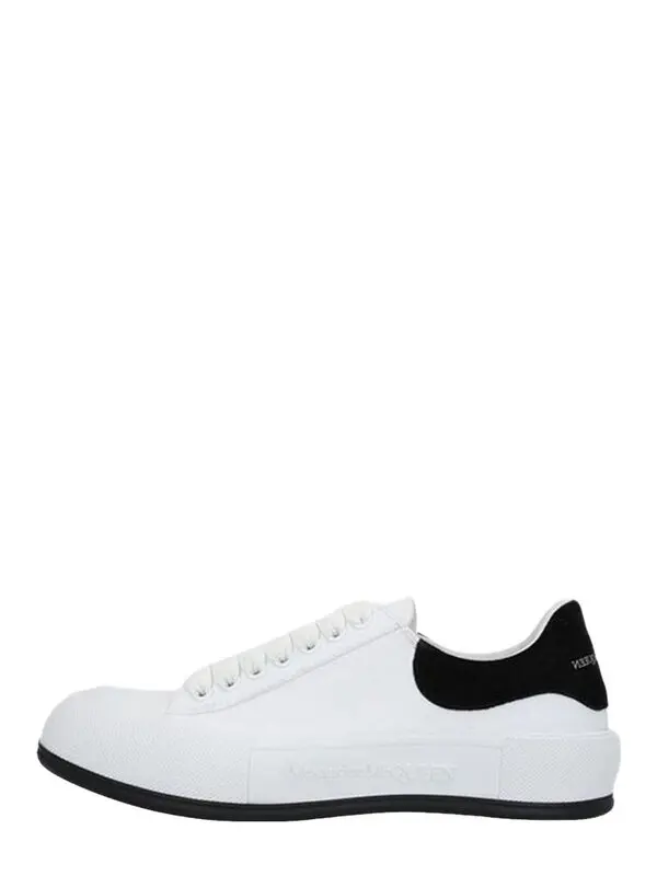 Alexander McQueen Deck Skate Plimsoll Lace Up - White/black