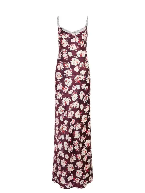 Rabanne Floral Patterned Chain-link Maxi Dress - Red
