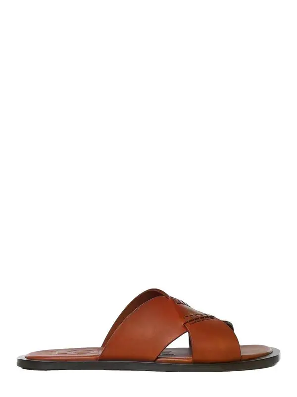 Loewe Crossover Strap Whipstitched Sandals - Brown