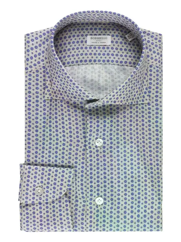 BORRIELLO NAPOLI Floral-print Shirt - Blue
