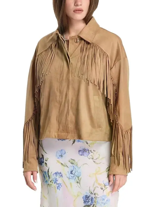 Guess Fringe-trimmed Jacket - Brown