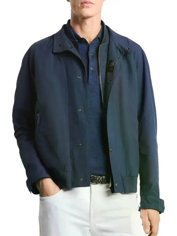 FAY Zip-up Ribbed-trim Jacket - Blue