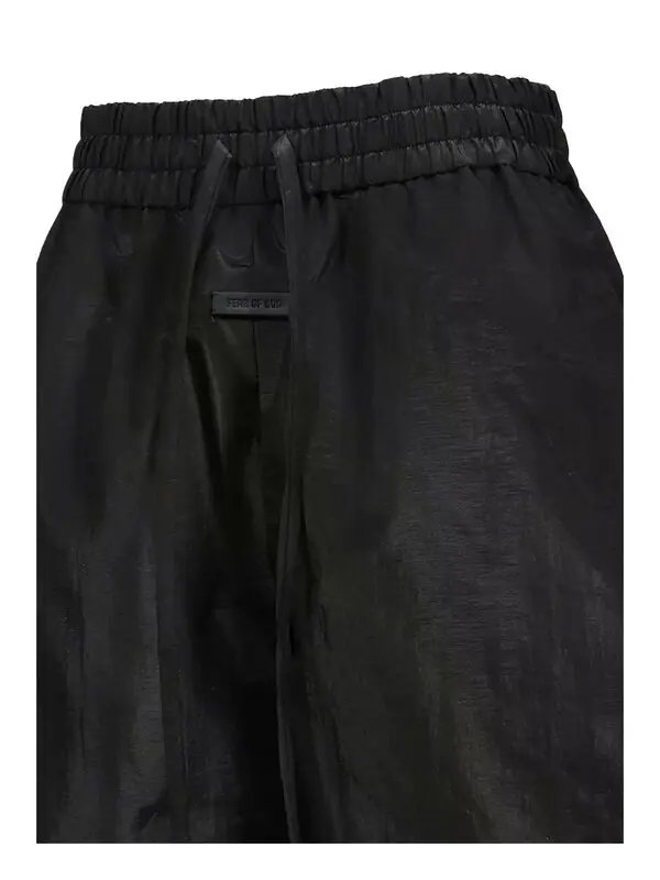Fear Of God Logo Patch Drawstring Track Shorts - Black