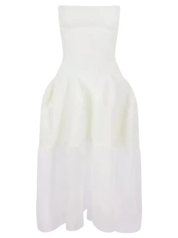 CFCL Ribbed Knit Strapless Mini Dress - White