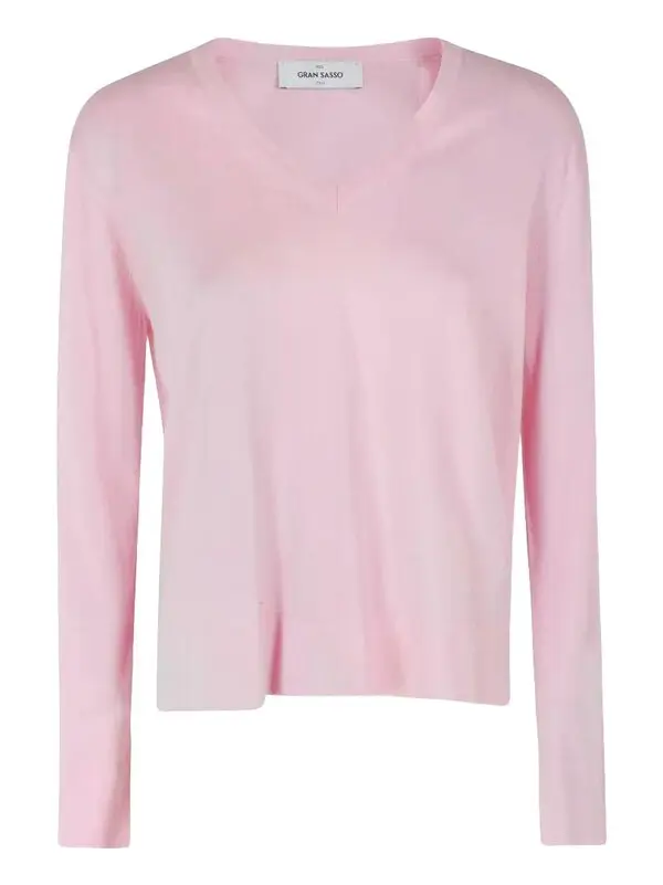 GRAN SASSO V-neck Long-sleeve Sweater - Pink