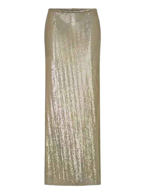Rabanne Metallic Mesh-knit Midi Skirt - Neutrals