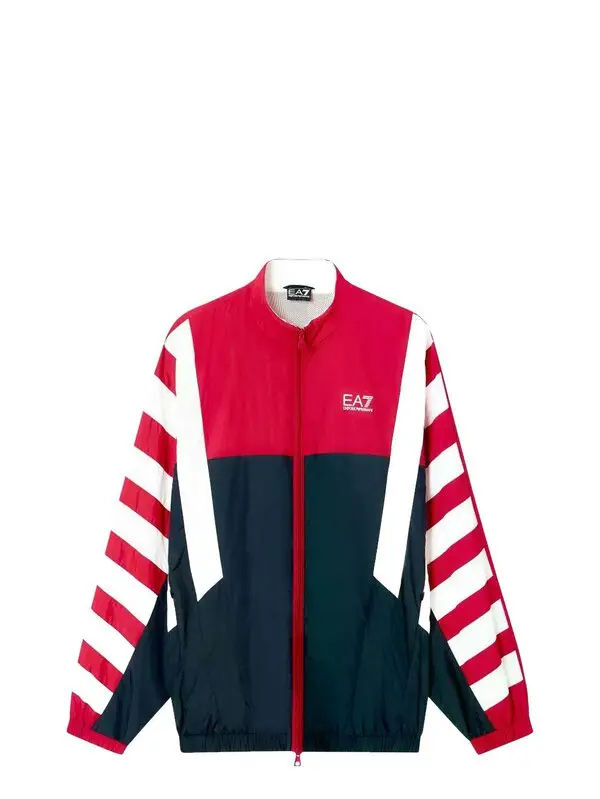 EA7 Striped Sleeve Panelled Jacket - Blue