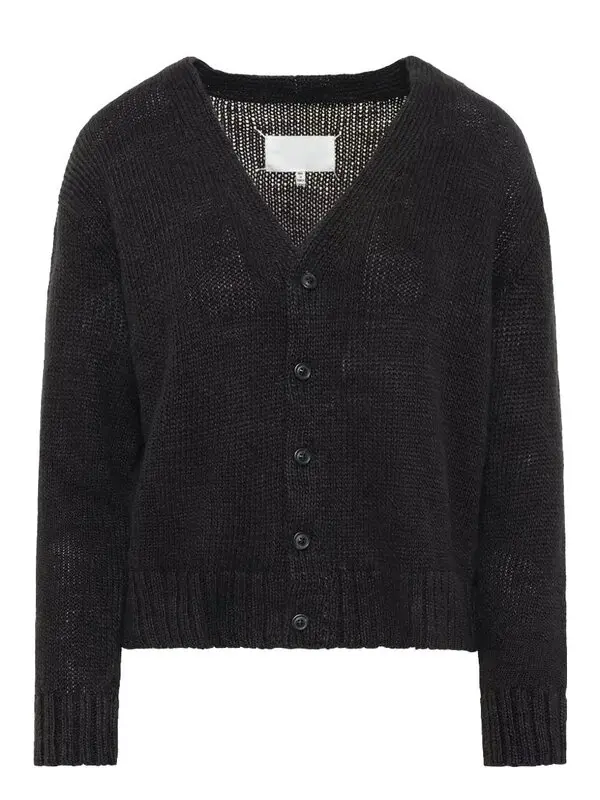 MAISON MARGIELA Four-stitch Logo Hemp Cardigan - Black