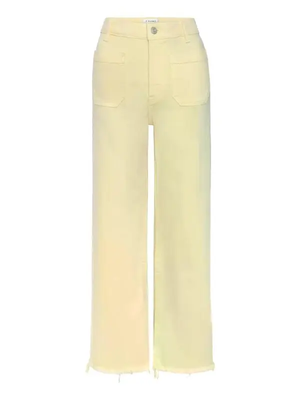 FRAME Anchor Frayed Hem Pants - Yellow