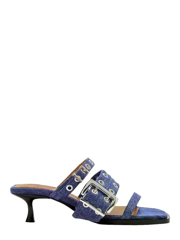 GANNI Embellished Buckle Strap Sandals - Blue
