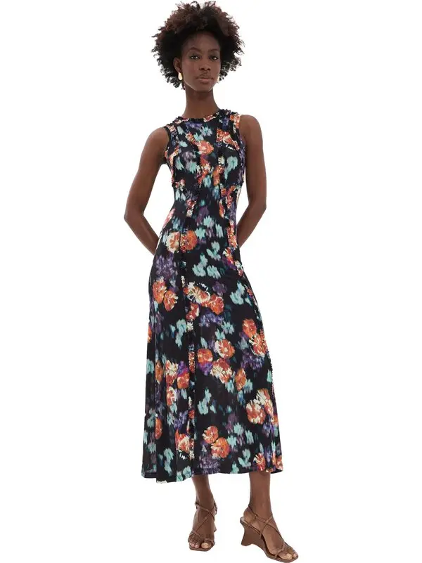 Ulla Johnson Isabelle Jersey Floral Print Maxi Dress - Nocturne