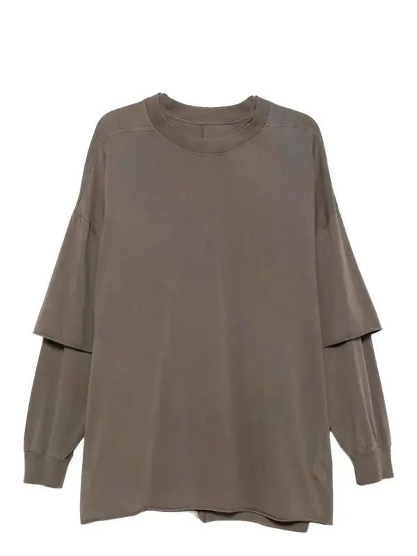 Rick Owens Tommy Hustler Layered-sleeve T-shirt - Grey