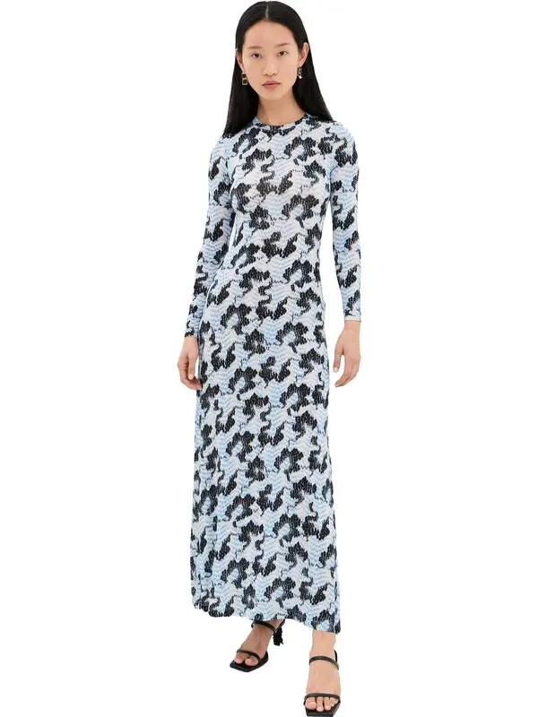 Ulla Johnson Amari Jersey Maxi Dress With Abstract Print - Ciel