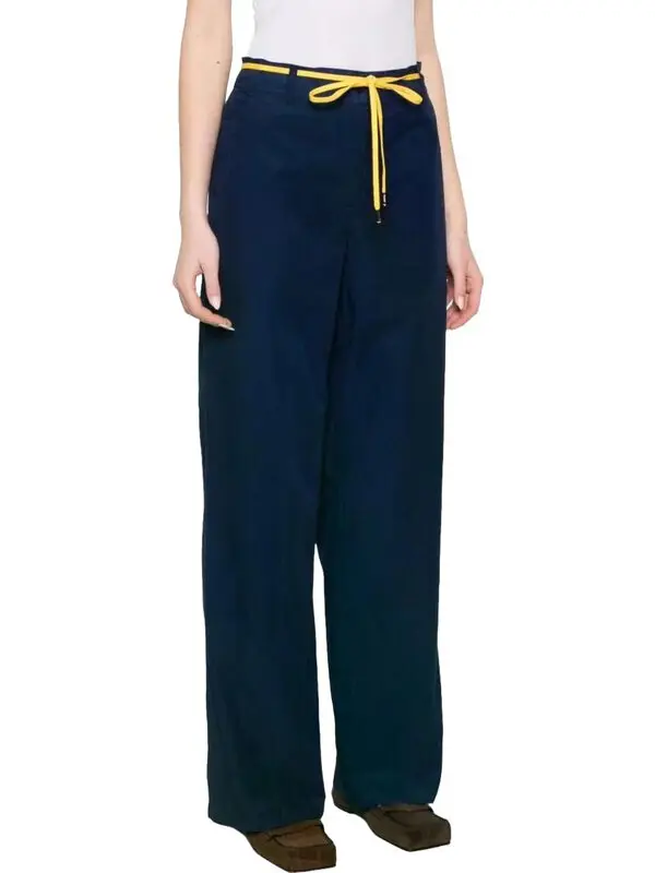 Aspesi Navy Wide-leg Drawstring Trousers - Blue