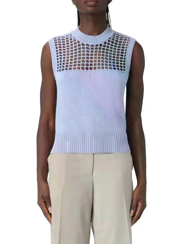 Armani Exchange Open-knit Sleeveless Top - Blue