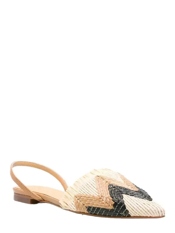 CastaÑer Woven Raffia Slingback Ballet Flats - Neutrals