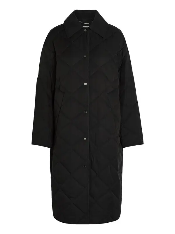 JOSEPH Penny Quilted Woven Coat - Black