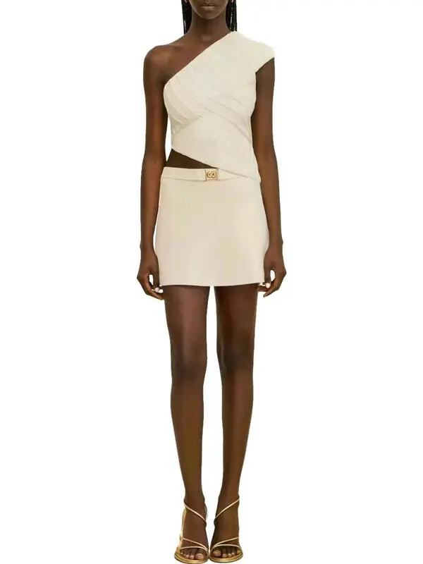 Cult Gaia Amoret Knitted Mini Skirt - Neutrals