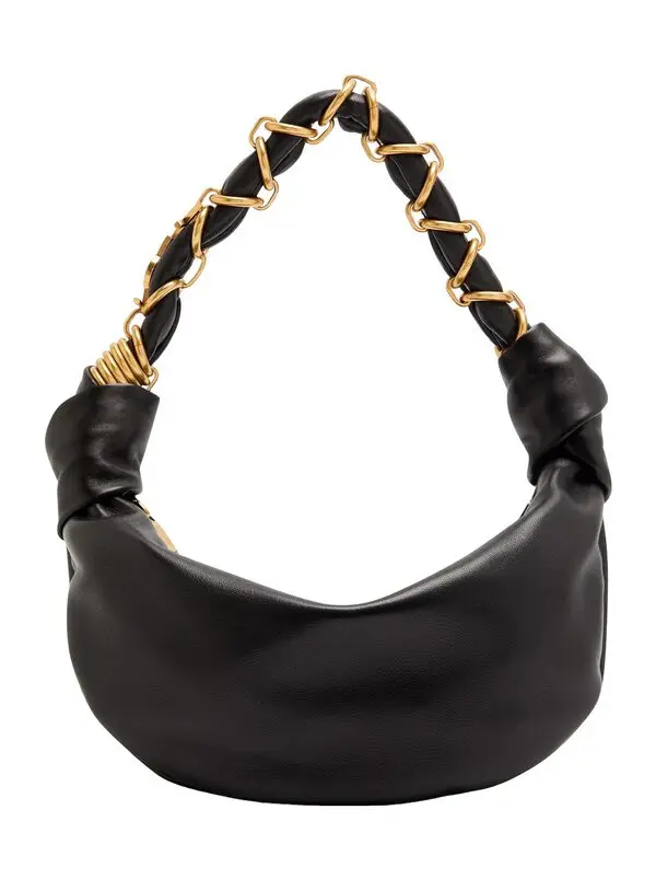 Saint Laurent Leather Hobo Bag - Black