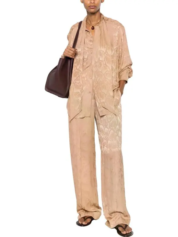 Stella McCartney Leopard-print Jacquard Trousers - Brown