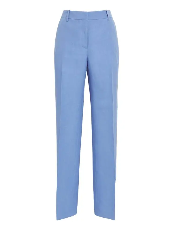 Lafayette 148 New York Silk-linen Wide-leg Trousers - White