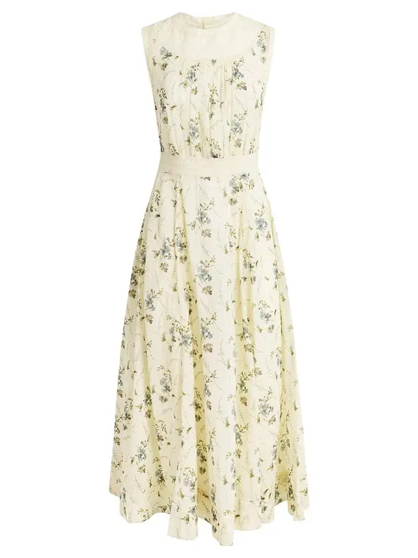 DÔEN Prairie Rose" Liliane Midi Dress - Yellow
