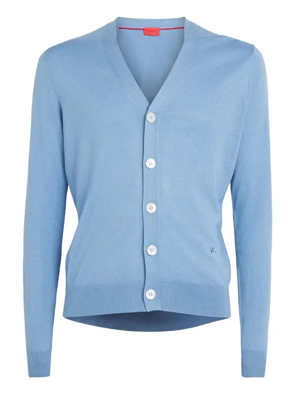 Isaia Silk-cashmere Cardigan - Blue