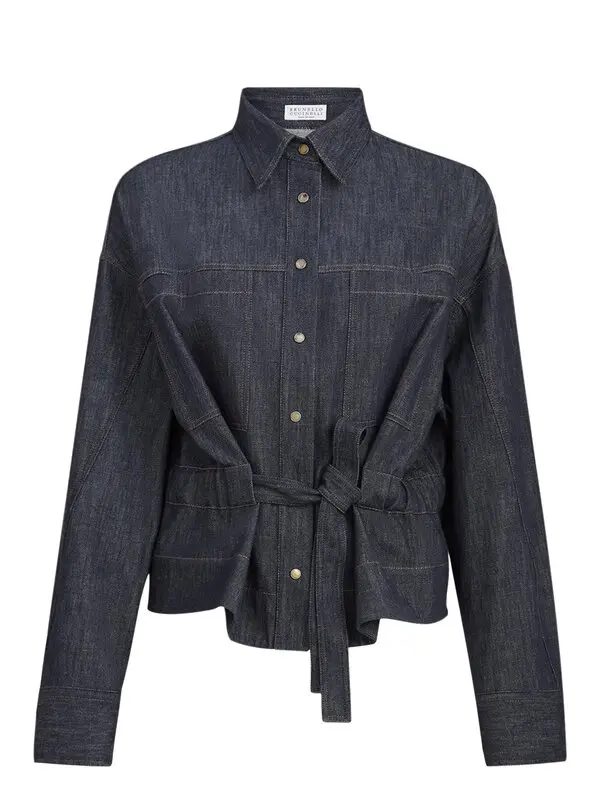 Brunello Cucinelli Self-tie Denim Shirt - Blue