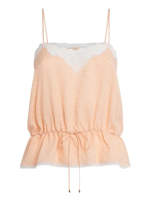 Chloé Silk Lace Floral Cami Top - Pink