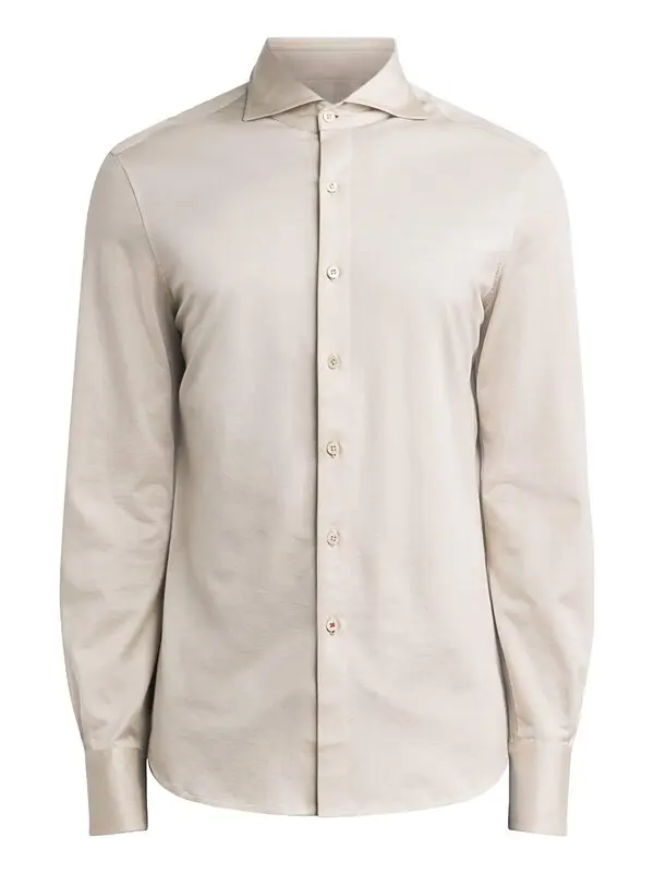 Isaia Cotton Jersey Shirt - Beige