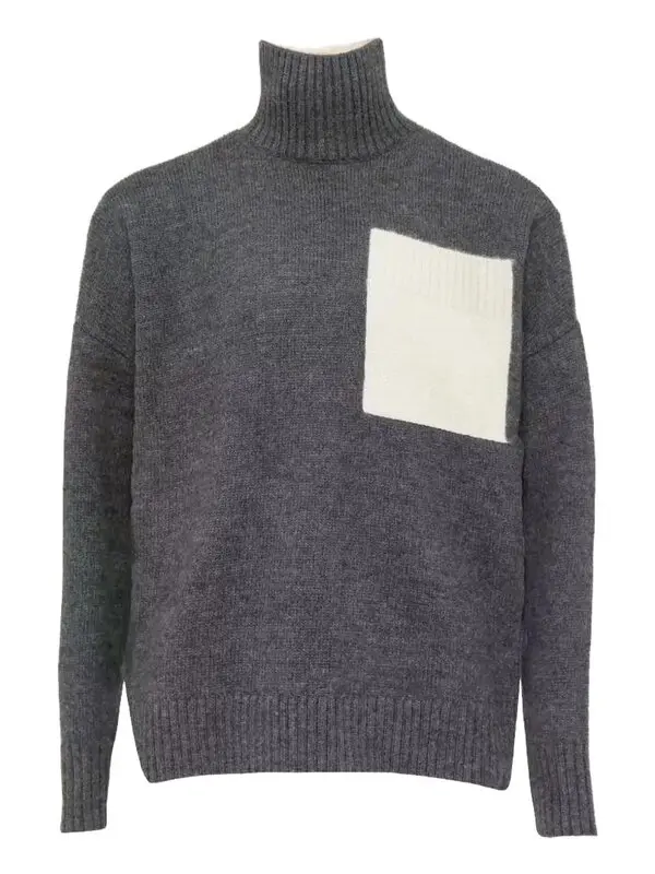 JW Anderson Paneled Roll-neck Sweater - Grey