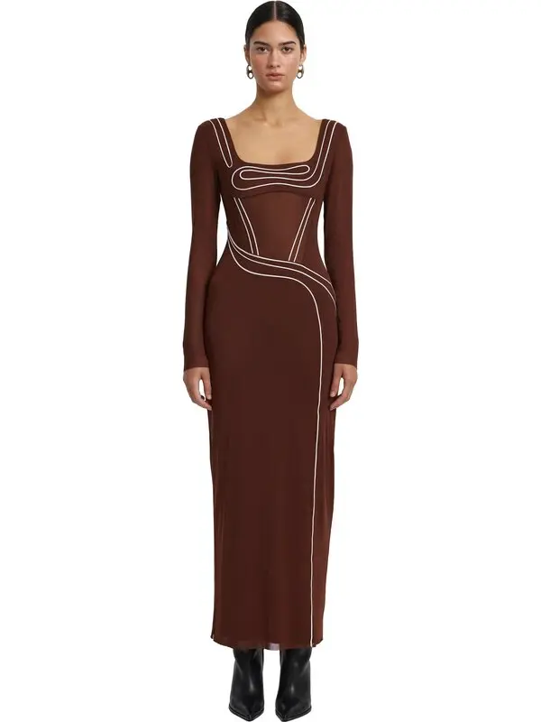 Significant Other Long Sleeve Maxi Dress - Oak