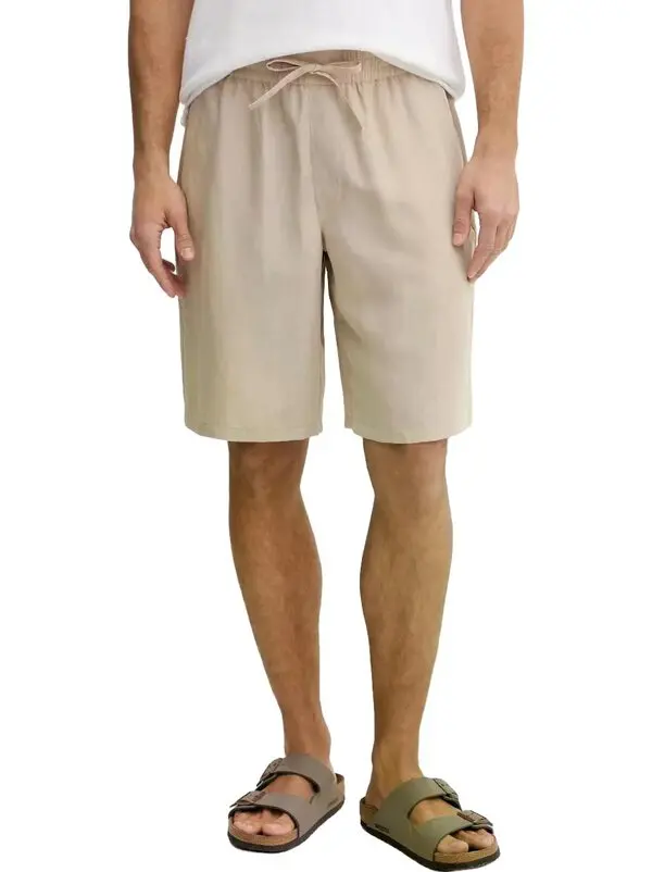 Guess Drawstring-waist Logo-patch Shorts - Neutrals