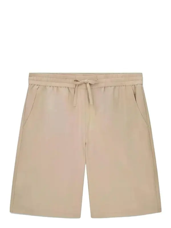 Guess Drawstring-waist Logo-patch Shorts - Neutrals