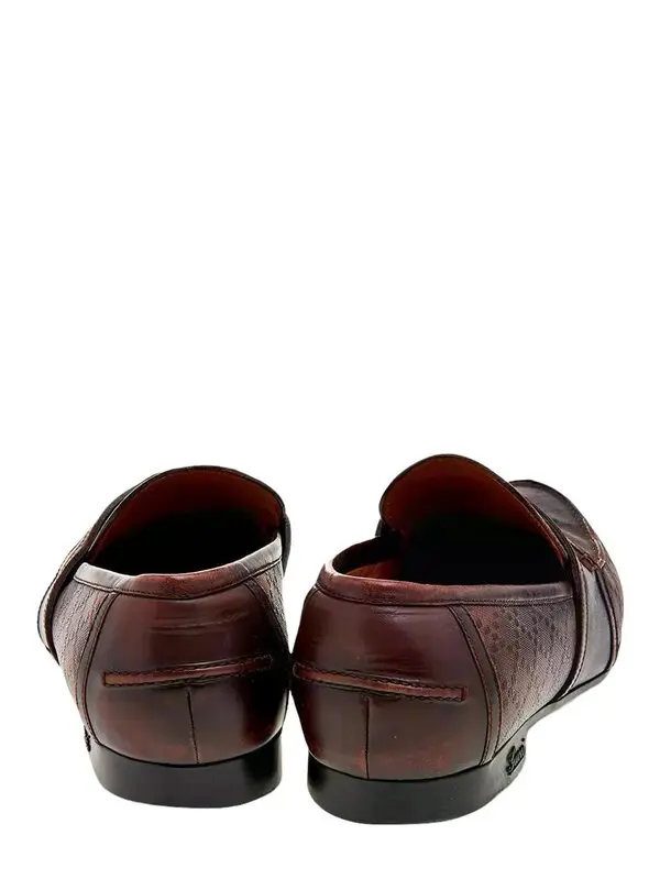 Gucci Hilary Diamante-embossed Penny Loafers - Brown