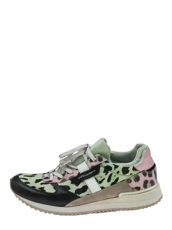 Dolce & Gabbana Leopard-print Canvas Sneakers - Green