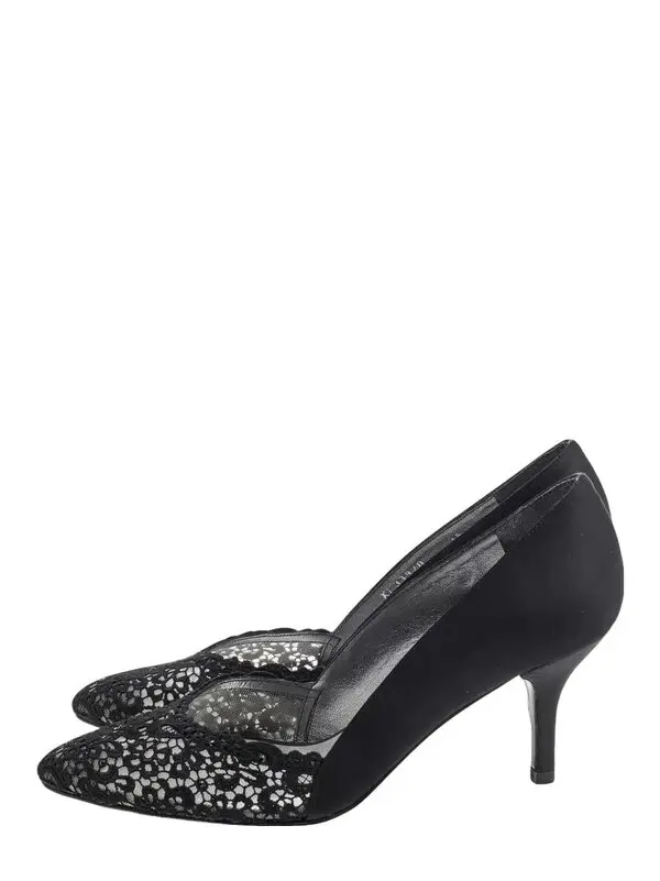 STUART WEITZMAN Floral Lace Almond-toe Pumps - Black