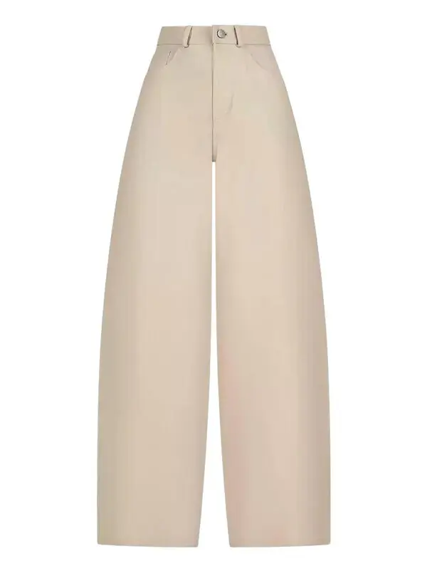 Destin Wide-leg Leather Trousers - Neutrals
