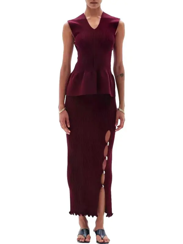 Yuzefi Iralyn Split Skirt - Red