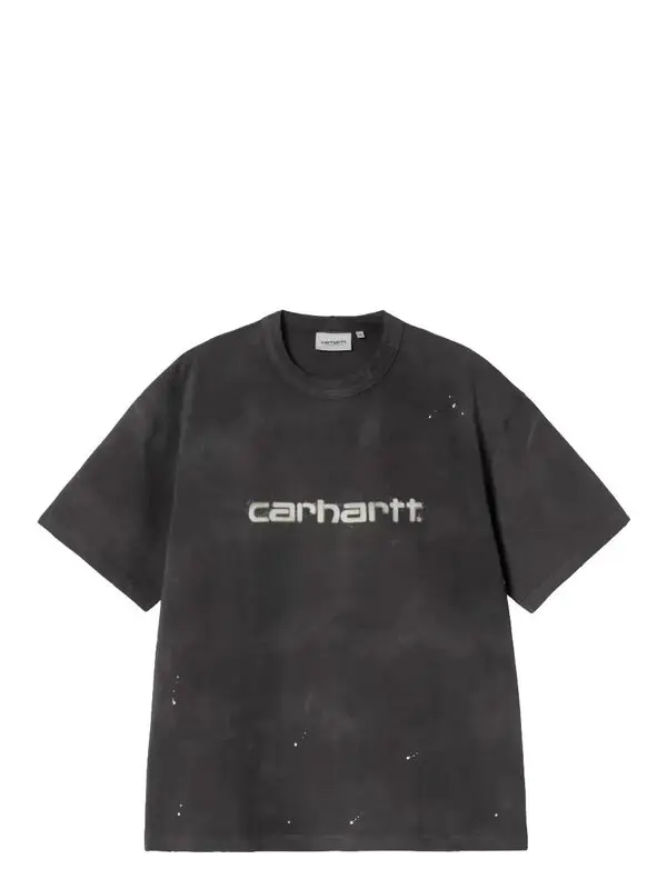 Carhartt Work In Progress Logo-print Paint-splatter T-shirt - Black