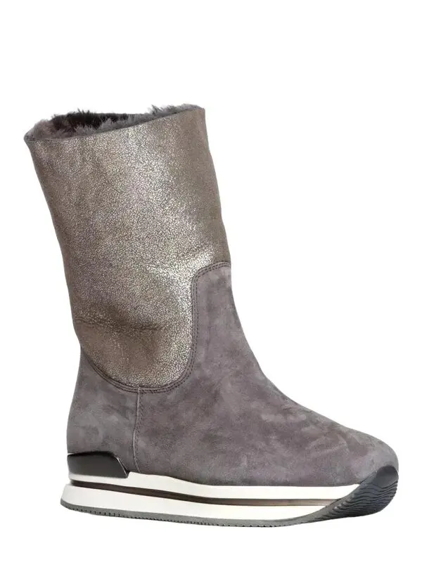 Hogan Shearling-lined Leather Boots - Black