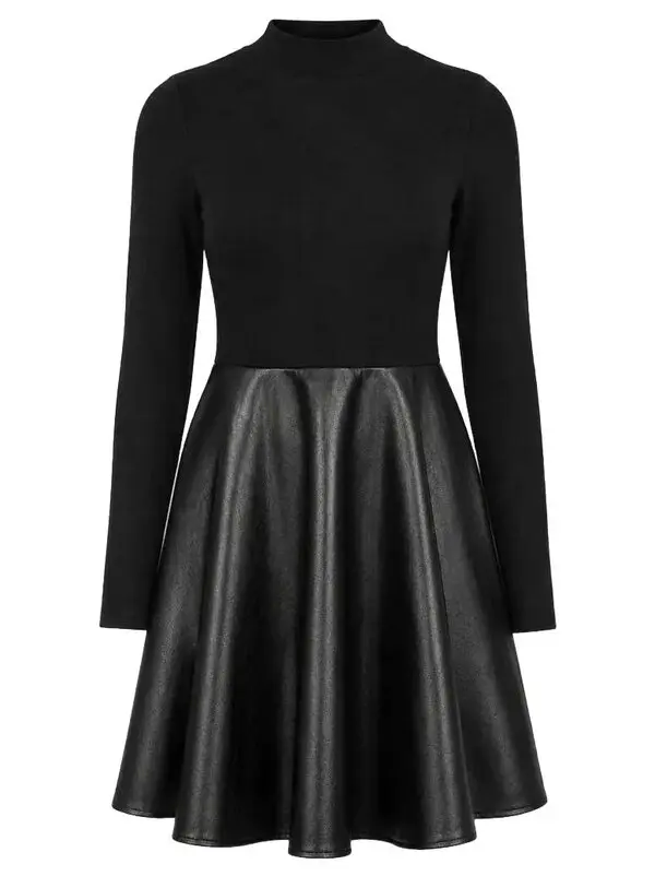 Ted Baker London Milioa Panelled Mock Neck Mini Dress - Black