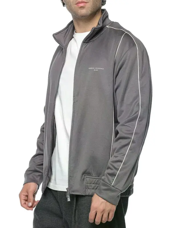 Armani Exchange Piped-trim Zip-up Jacket - Grey